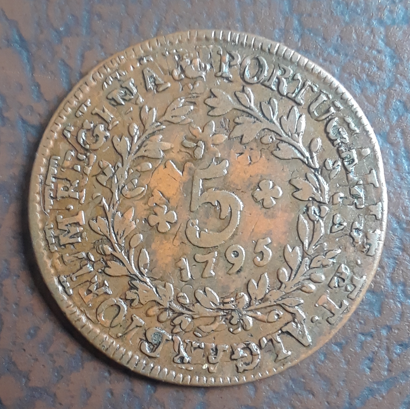 Ebay: - Azores: copper 5-reis coin of Maria I, 1795, overstruck on 1776 ...