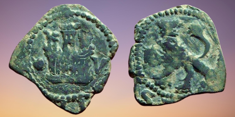 Spain: copper 2-maravedis of Ferdinand V of Aragon & Isabella I of ...