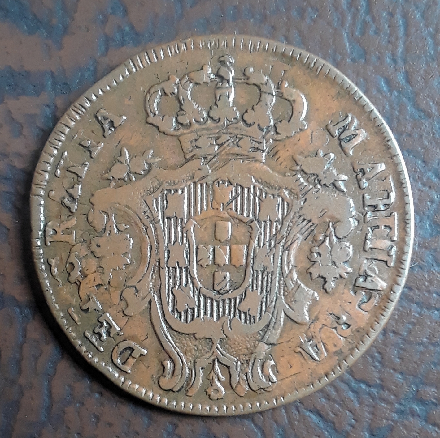 Ebay: - Azores: copper 5-reis coin of Maria I, 1795, overstruck on 1776 ...